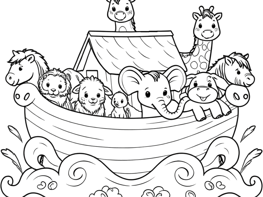 19 Desenhos da Arca de Noé para colorir