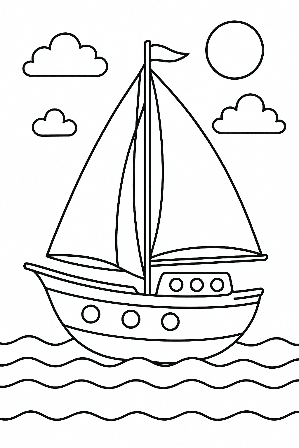 21 Desenhos de Barco para colorir
