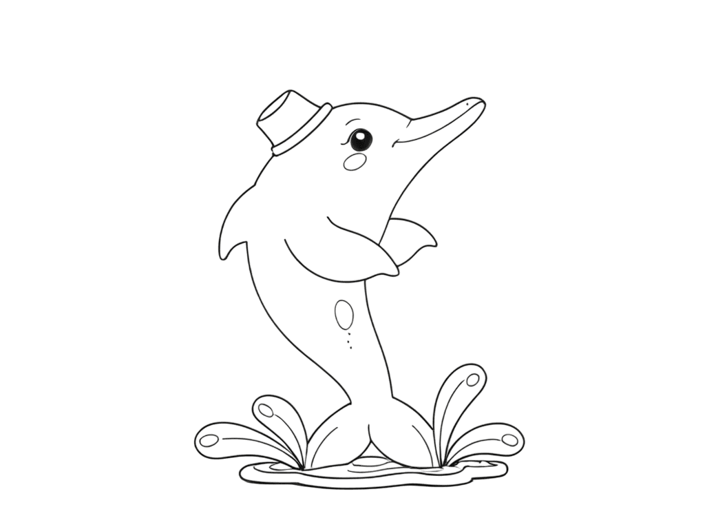 9 Desenhos do Boto cor de rosa para colorir