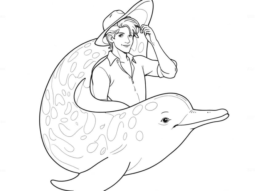 9 Desenhos do Boto cor de rosa para colorir