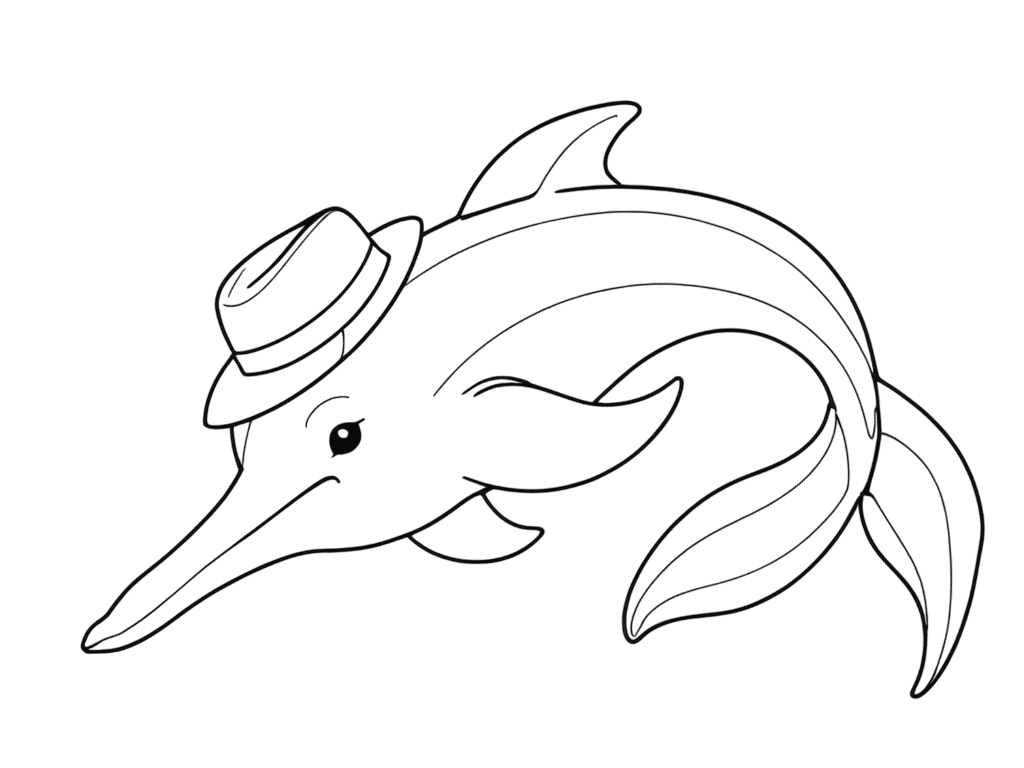 9 Desenhos do Boto cor de rosa para colorir