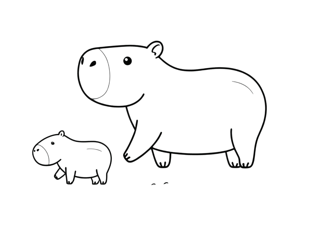 12 Desenhos de Capivara para colorir