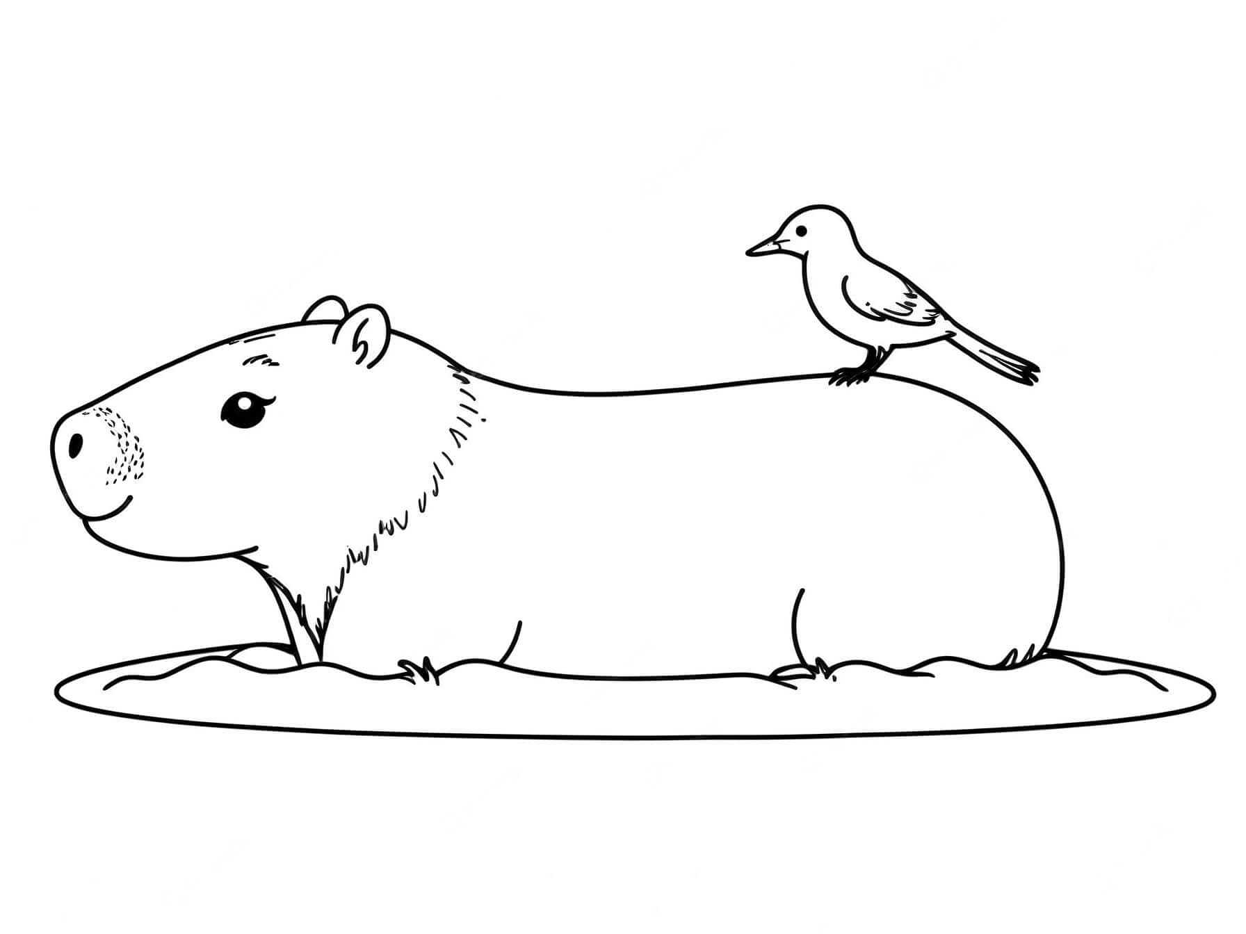12 Desenhos de Capivara para colorir