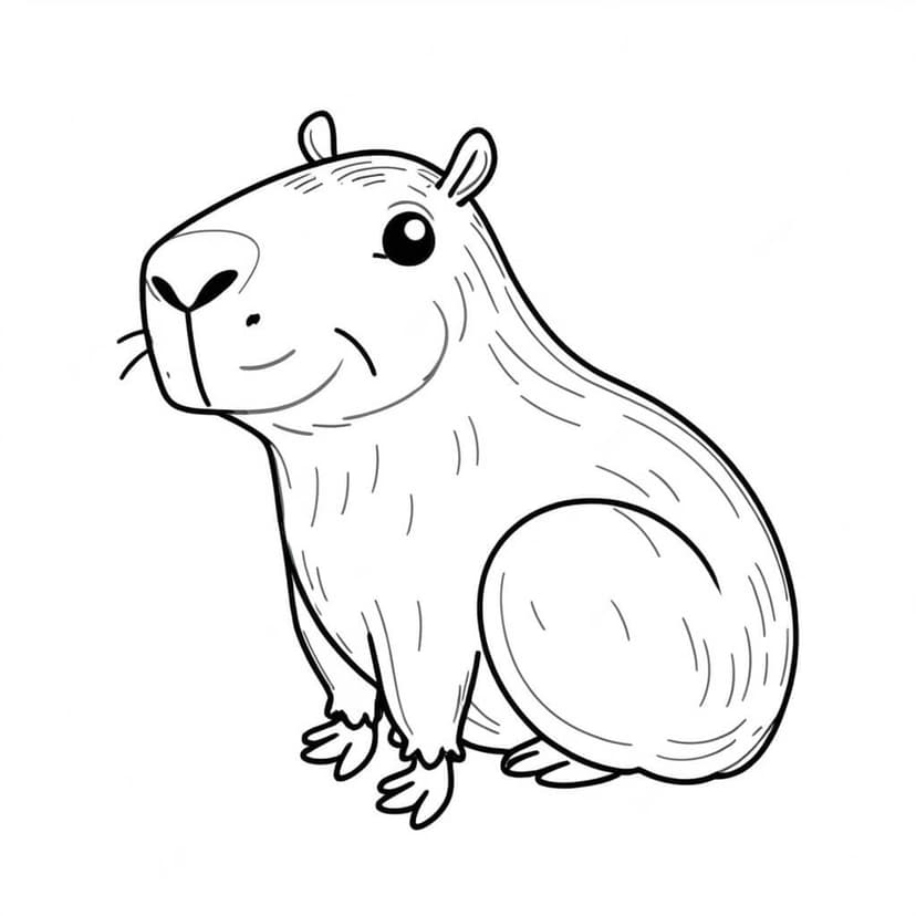 12 Desenhos de Capivara para colorir