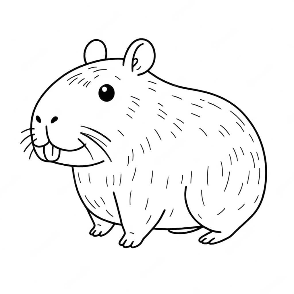 12 Desenhos de Capivara para colorir