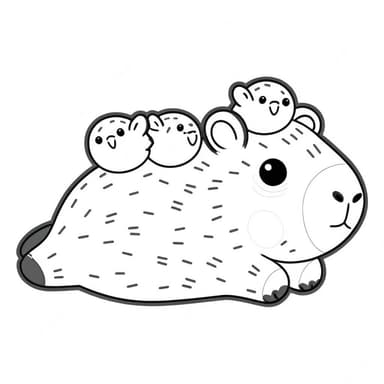 12 Desenhos de Capivara para colorir