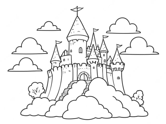 8 Desenhos de Castelo para colorir
