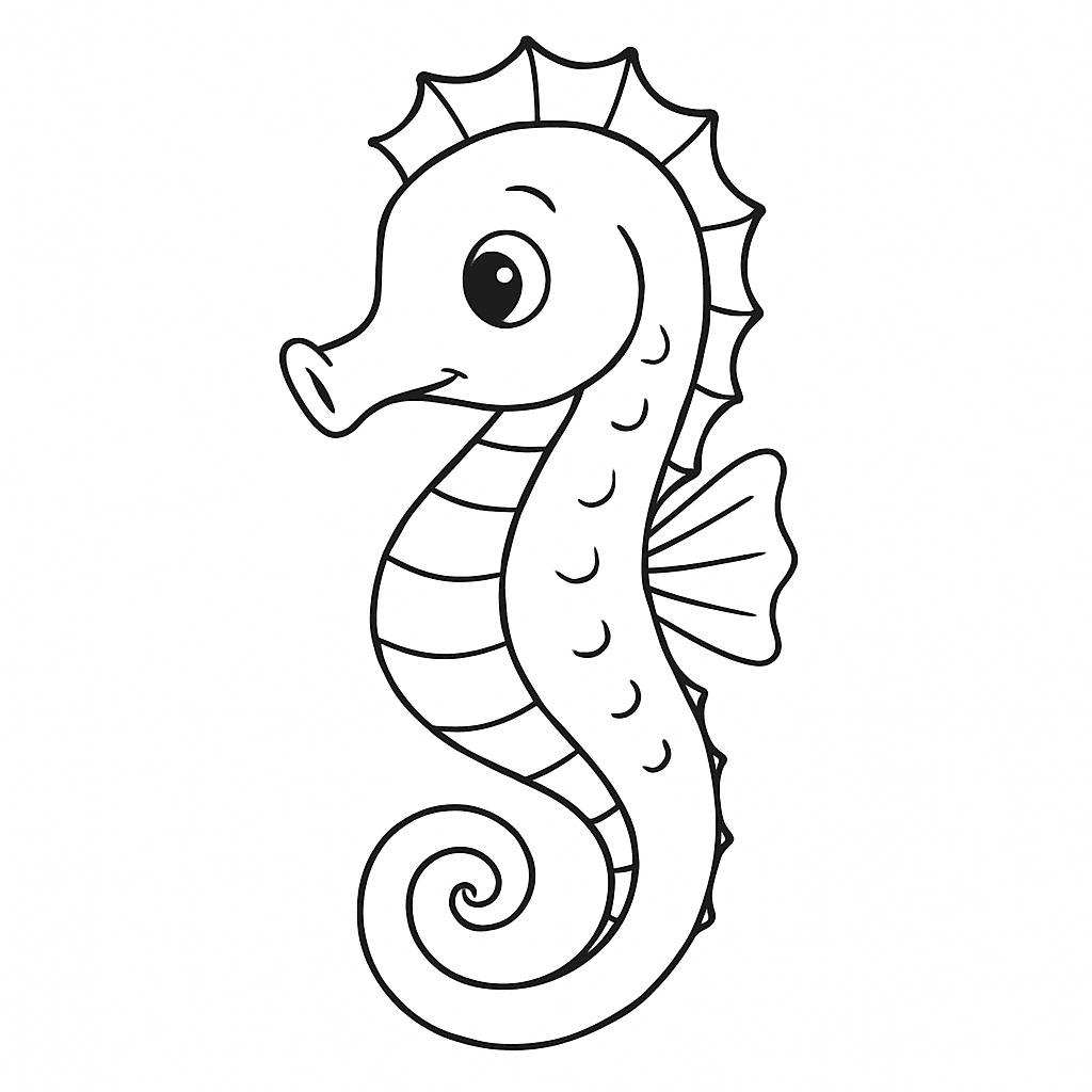 15 Desenhos de Cavalo Marinho para colorir e imprimir