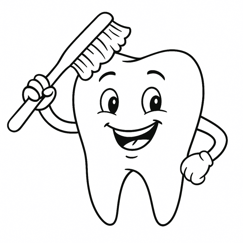 15 Desenhos de Dente para colorir