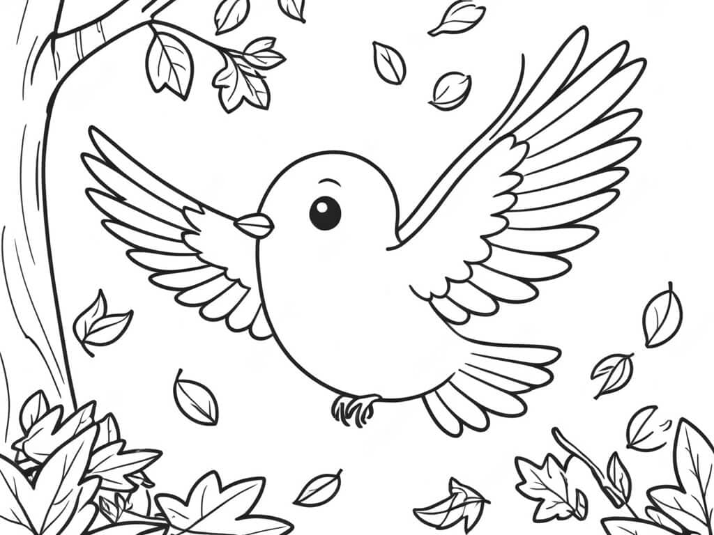 20 Desenhos de passarinho para colorir