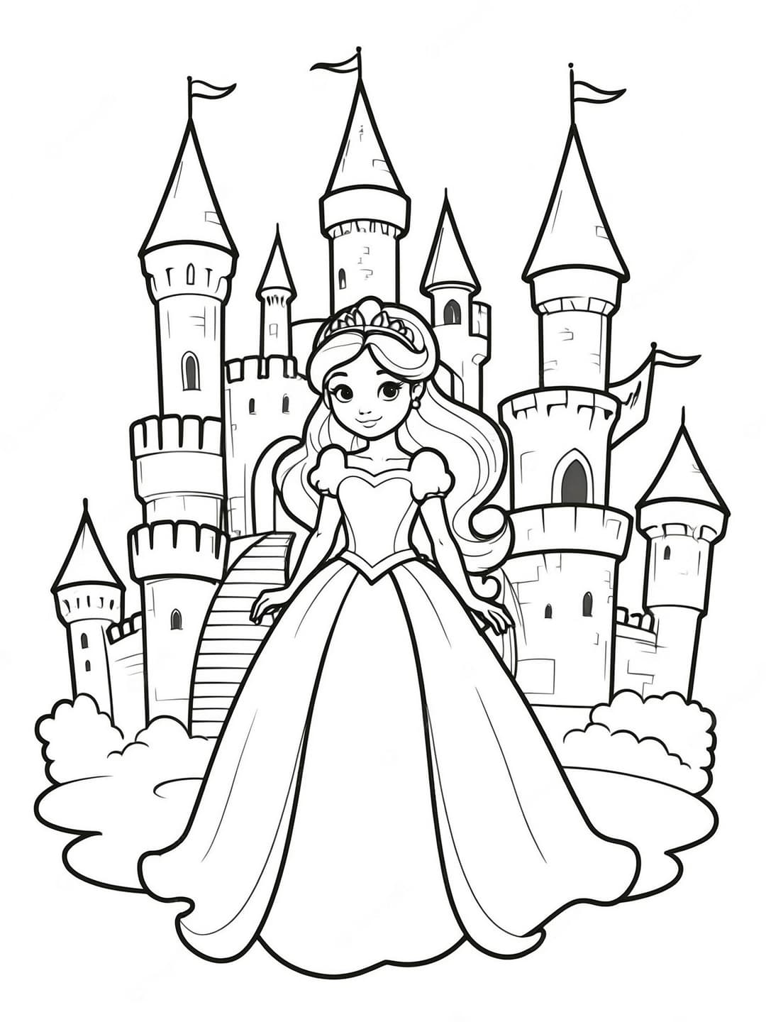 Desenhos De Princesa Para Colorir Para Criancas Para Imprimir Reino
