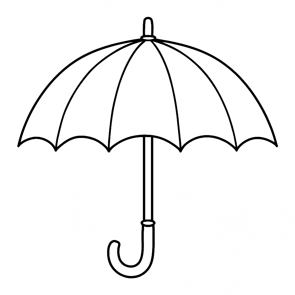 17 Desenhos de Guarda Chuva para colorir