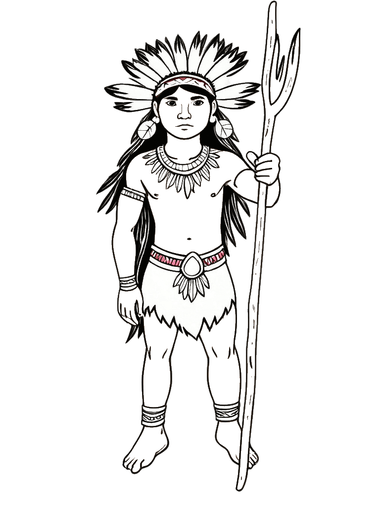29 Desenhos de Índio para colorir