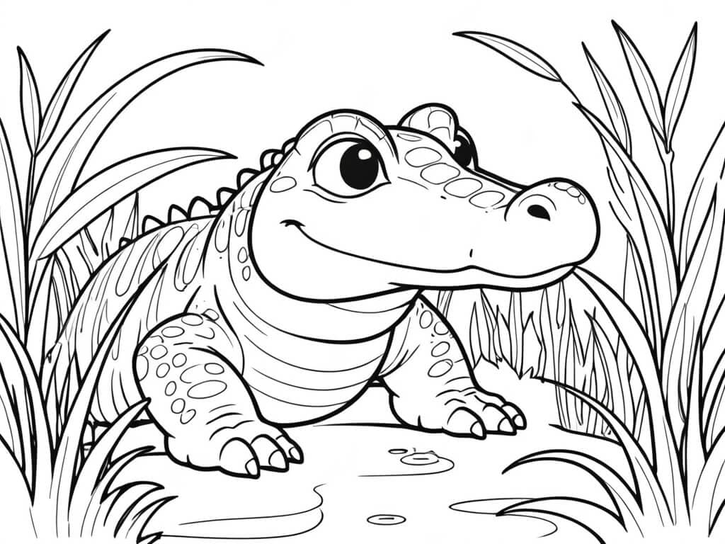16 Desenhos de Jacaré para colorir