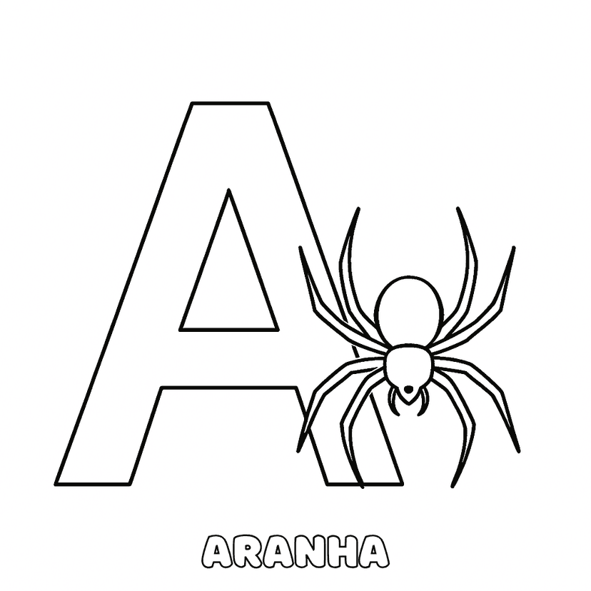 10 Desenhos com a Letra A para colorir