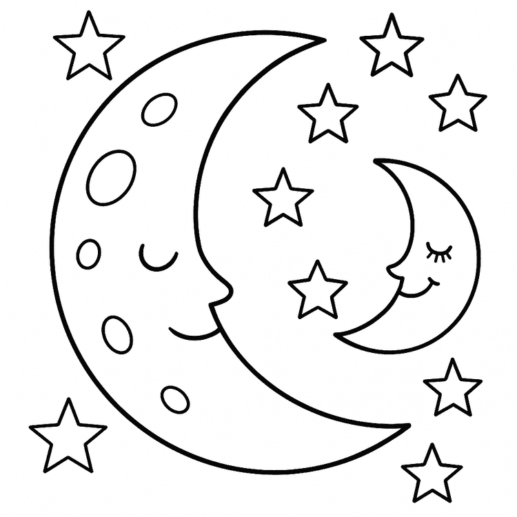15 Desenhos de Lua para colorir e imprimir