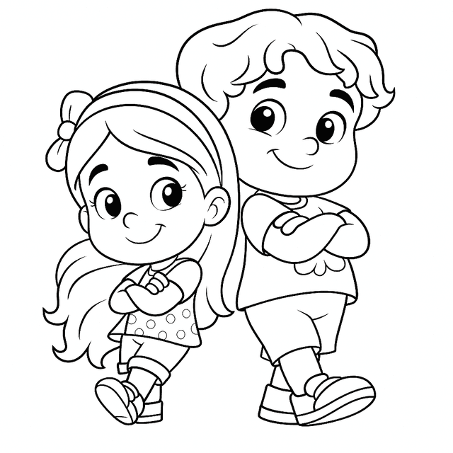 8 Desenhos de Maria Clara e JP para colorir e imprimir