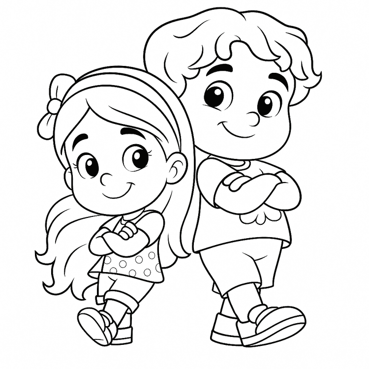 8 Desenhos de Maria Clara e JP para colorir e imprimir