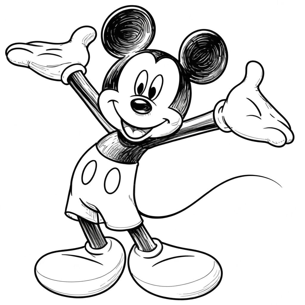 17 Desenhos do Mickey para colorir