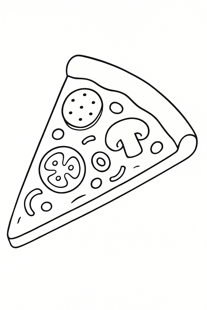 19 Desenhos de Pizza para colorir e imprimir