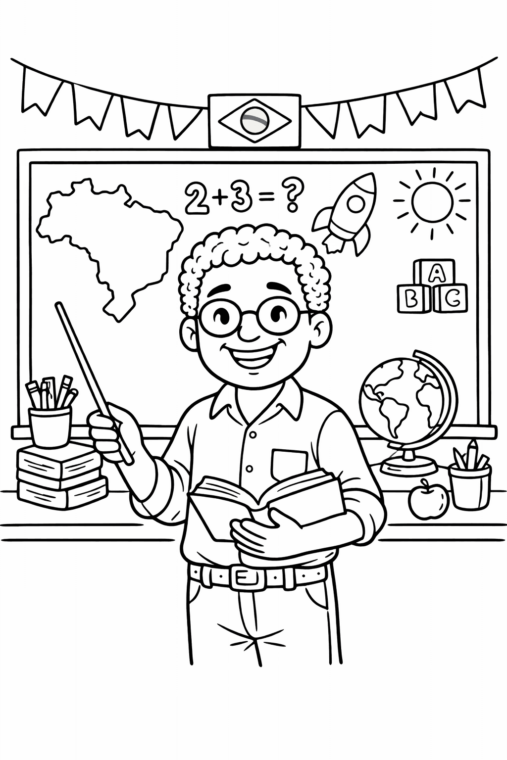 15 Desenhos de Professor para colorir