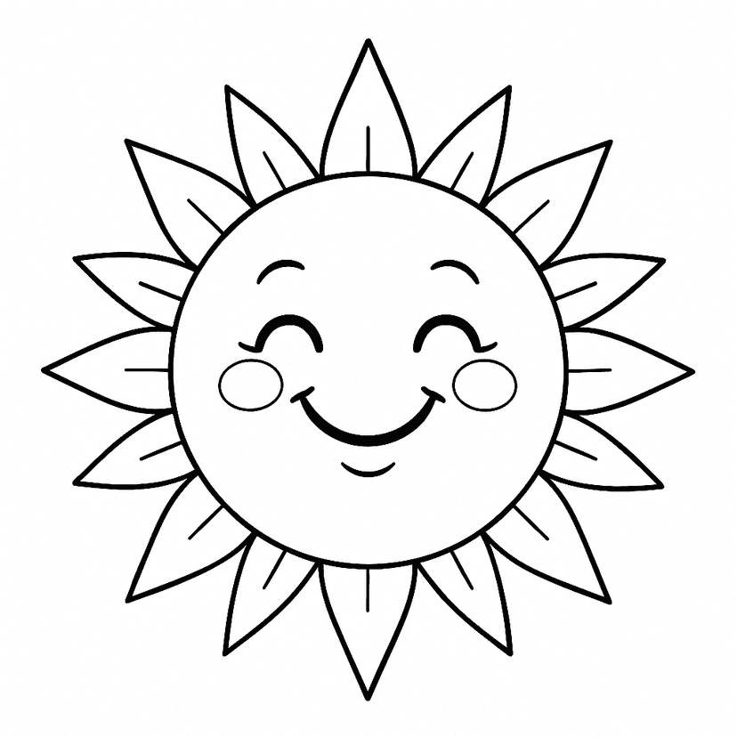 15 Desenhos de Sol para colorir e imprimir