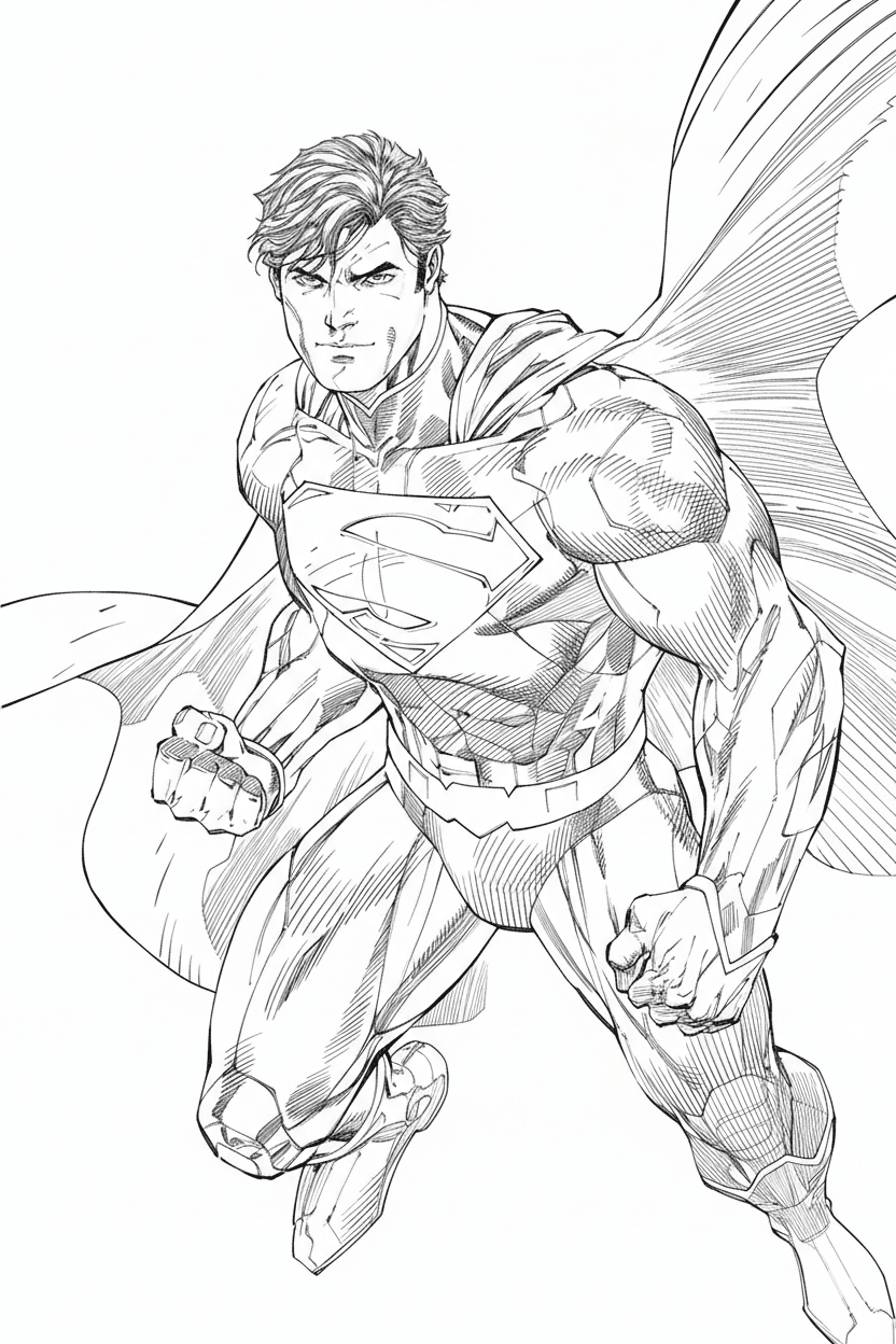 10 Desenhos de Superman para colorir e imprimir