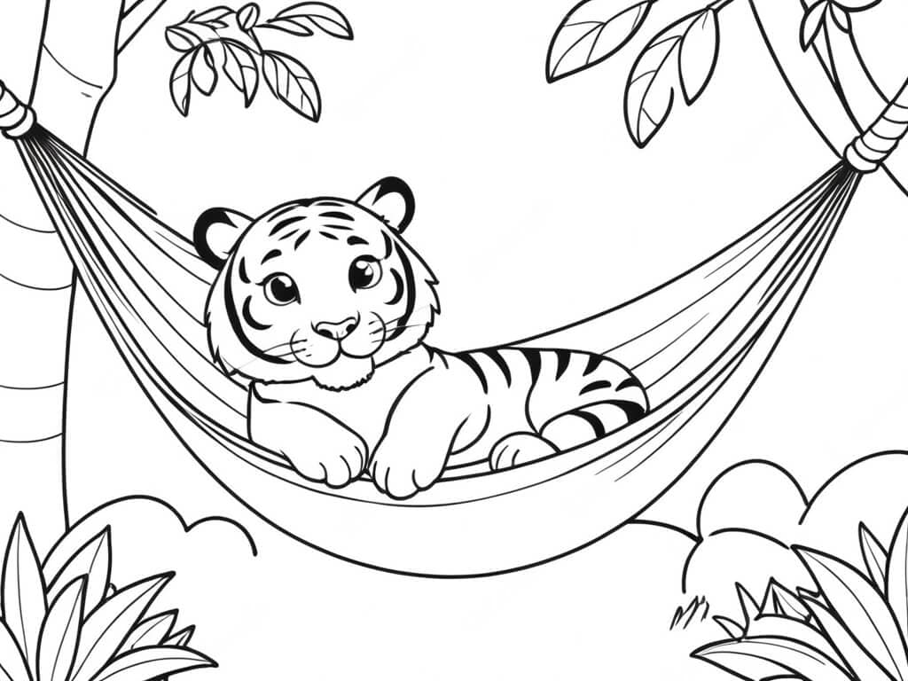 15 Desenhos de Tigre para colorir