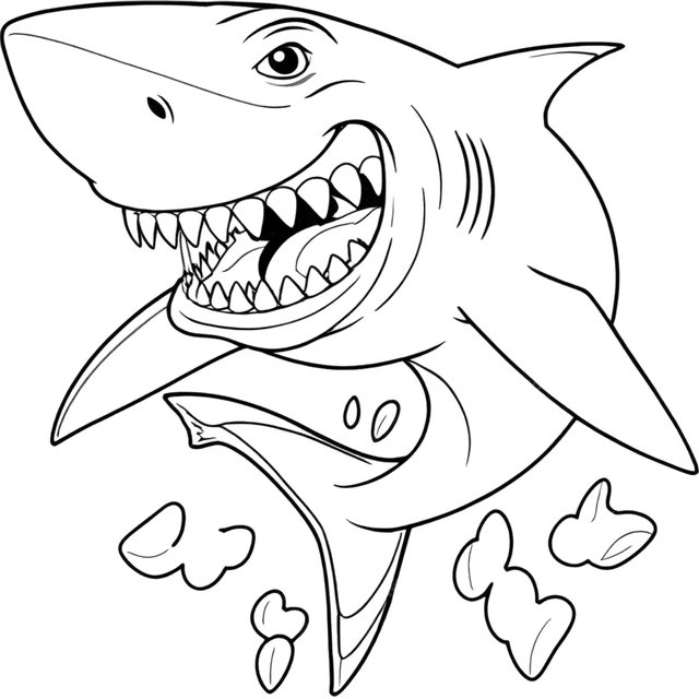 15 Desenhos de Tubarão para colorir