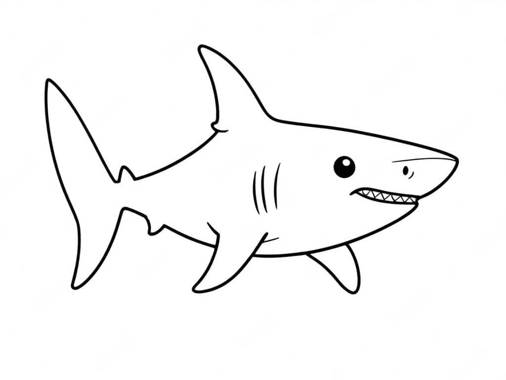 15 Desenhos de Tubarão para colorir