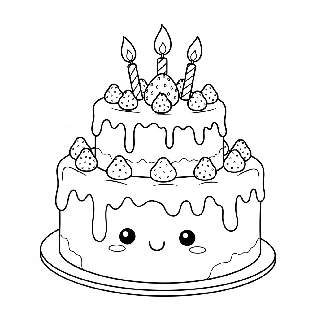 20 Desenhos de Comidas Fofas para colorir e imprimir